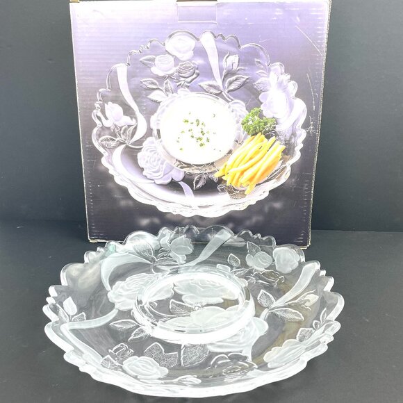 Laura Glass Rose Garden | Dining | Vintage Laura Glass Rose Garden 4 ...